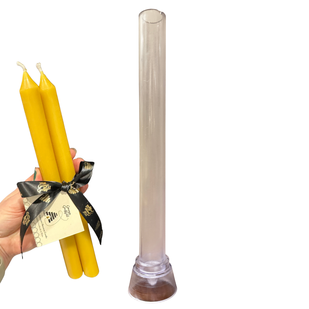 Tall Taper Candle Mould – Clear Acrylic Plastic - Classic Dinner Candl ...